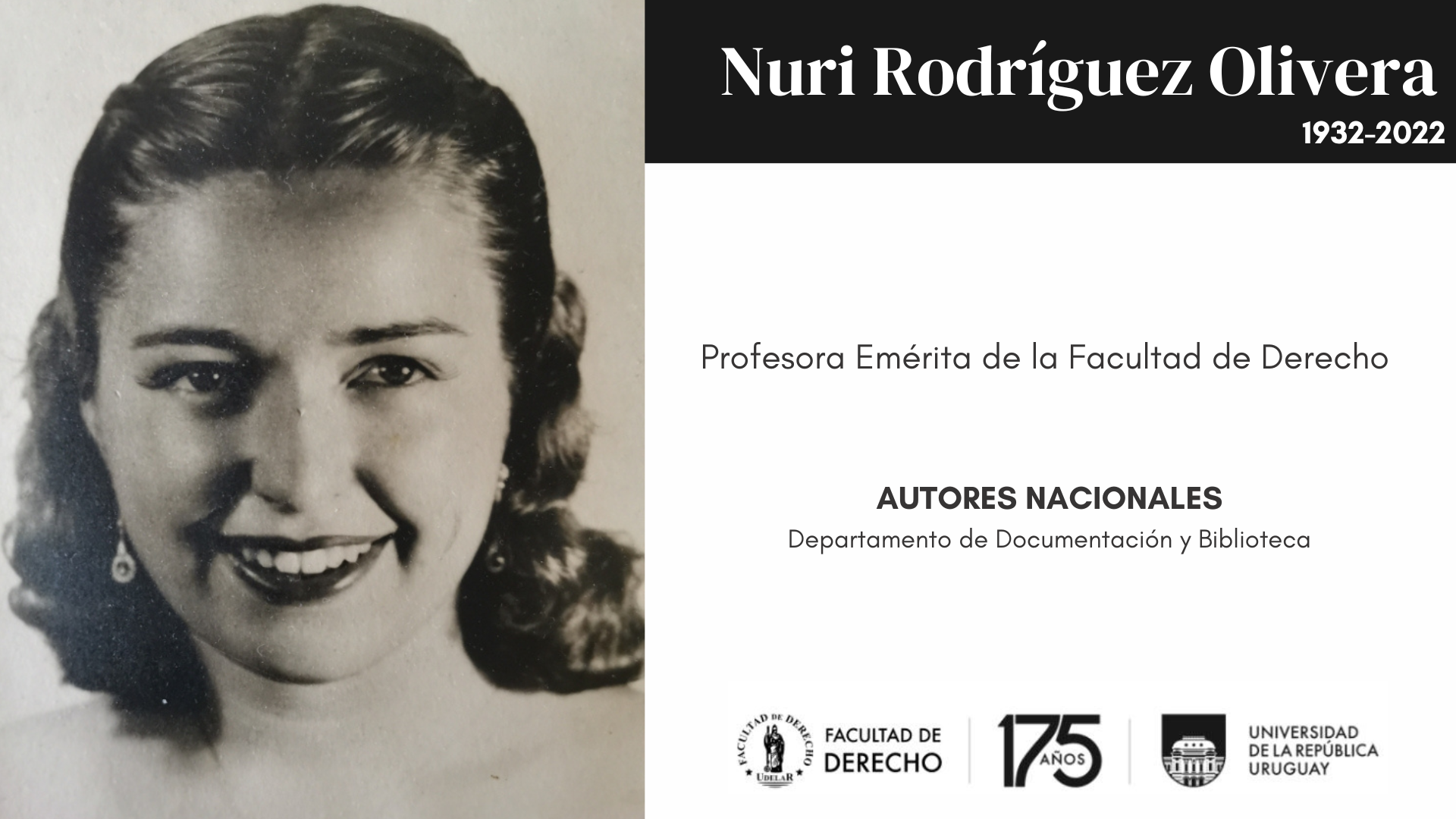 AUTORES NACIONALES - NURI RODRÍGUEZ OLIVERA | Facultad de Derecho